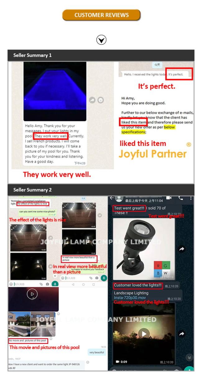 Different sizes of LED pool lights comparison