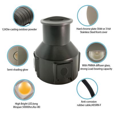 Cina IP67 Illuminazione esterna a pavimento a bassa tensione a terra leggera a vetro ghiacciato in vendita