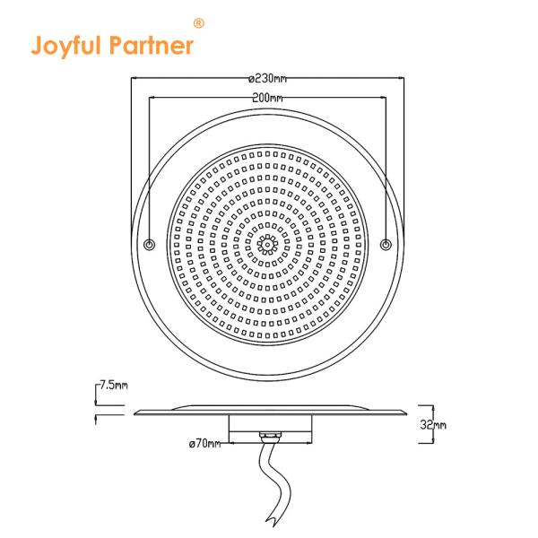 Waterproof PAR56 LED Pool Light 316 SS ABS housing Ultra Thin 7.5mm  Resin Filled Wall Mounted 230MM 18W 25W DC AC12V