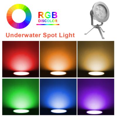 China LED RGBW Underwater Fountain Light DMX Control Stainless Steel Underwater Lights for sale