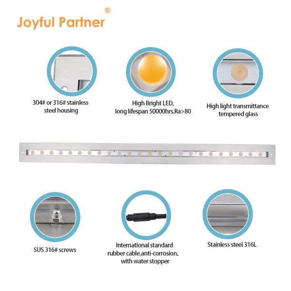 Quality Linear Bar Light IP68 Outdoor Waterproof Stainless Steel DMX512 RGB+3000k for sale