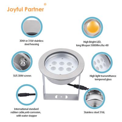 Cina 6W 12W Luce di stagno sott'acqua 316L In acciaio inossidabile IP68 Luci a LED sommergibili in vendita
