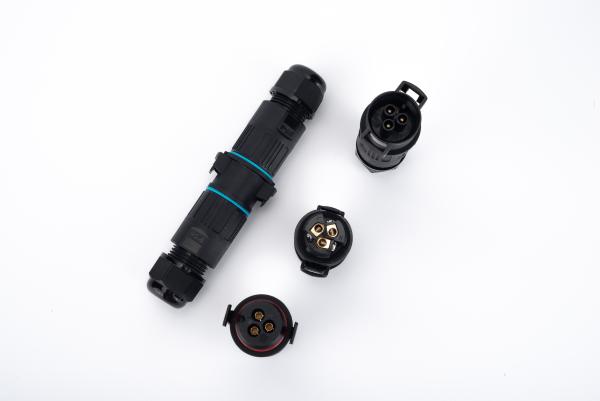 M19 3 Pin Electrical IP68 Quick Connector 2 Way Outdoor Extension Cord Connector