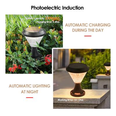 China Energy Powered Pillar Light 5W/3.7V  Polycrystalline Sloar Panels Epistar DIA 200mm RGB Remote Control for sale