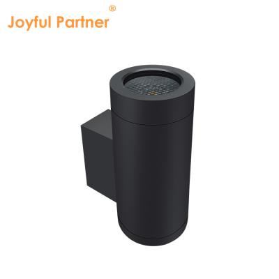 China Sconce Outdoor Wall Light IP65 Modern Matte Black Aluminum Cylinder Garden Porch Up Down Light for sale