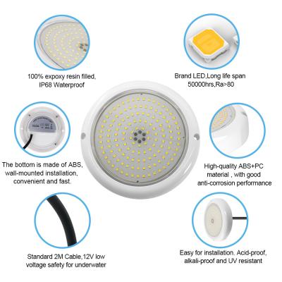 China Resin Epoxy IP68 Pool Lighting White Color PAR56 Bulb 10W LED Underwater Light for sale
