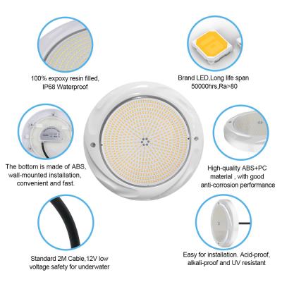 Cina 35W illuminazione LED piscina per piscina in cemento SPA 230*35mm Materiale ABS AC12V RGB RGBW in vendita