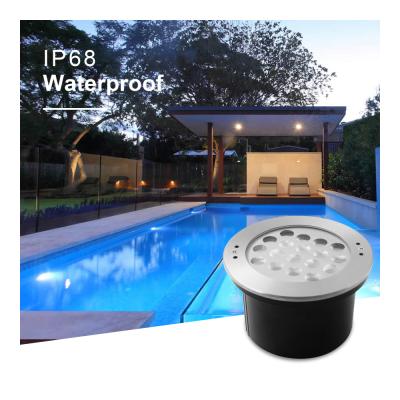 China Recessed Underwater Light DC24V 18W RGB 316 Stainless Steel IP68 with Remote and Transformer for sale
