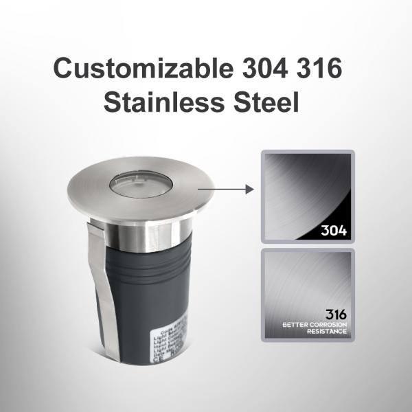 Quality LED Inground Uplight 1W 2W DIA55MM Aluminum Housing CRI85 6000K Daylight for sale