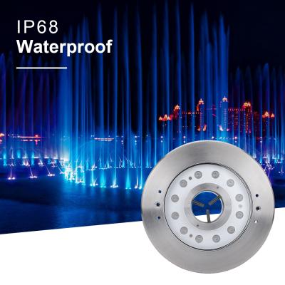China LED Fountain Light Stainless Steel 316 DC24 Volts IP68 36W RGB3in1 Warm White Water Jet With CE Certificate for sale