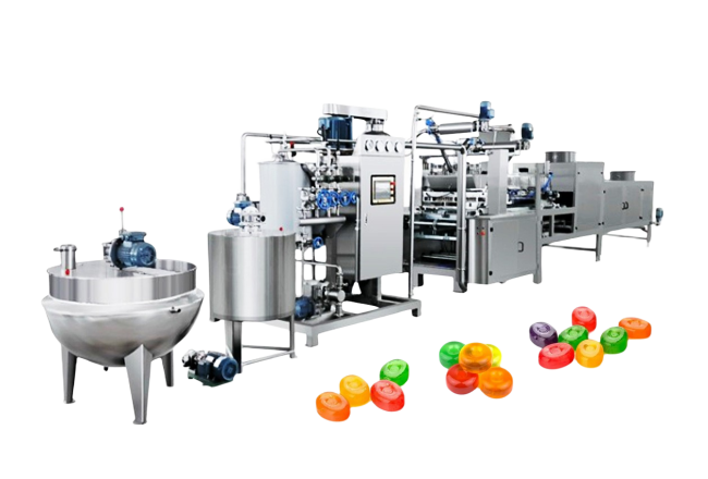 Servo Driving PLC Control Hard Candy Production Line Machines Industry Candy Making Lines 0