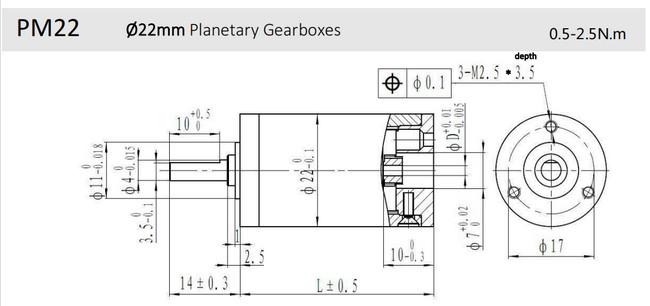 22mm planetary gearbox