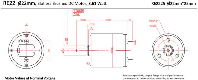 22mm brush motor coreless