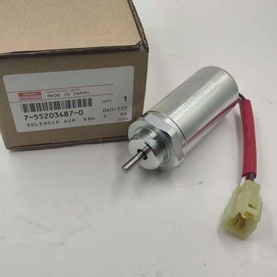 China 7-55203487-0 Isuzu 4LE2 Engine Fuel Shut Off Solenoid 24V for Kobelco SK75 Sany Excavator for sale