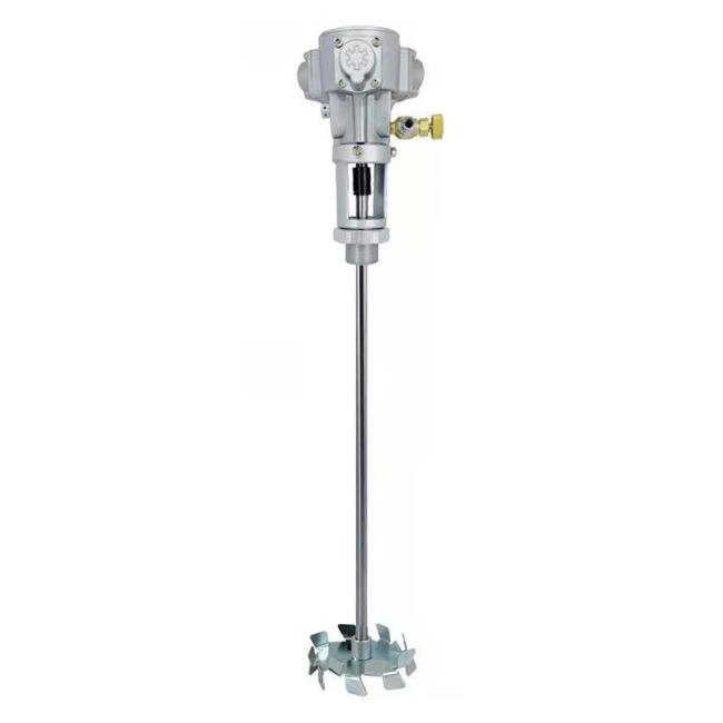 Top view of pneumatic mixer showing paddle configuration and design