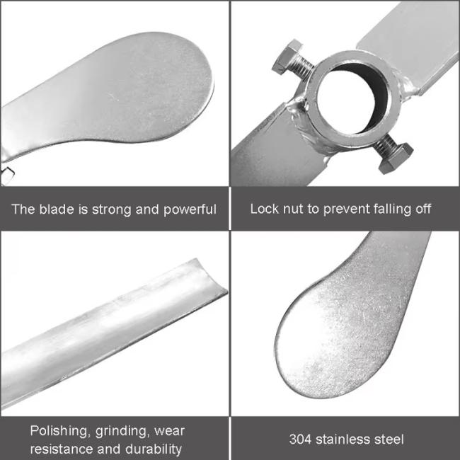 Custom blade design options for agitator showing different configurations