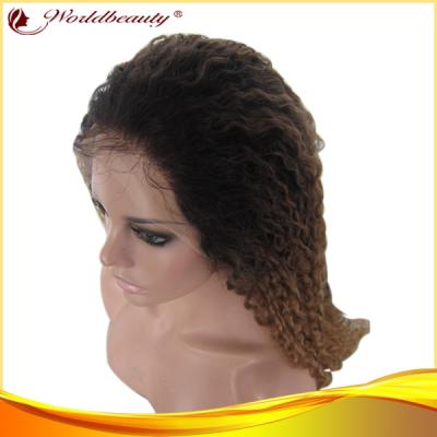 China Kinky Curl 24 Inch Human Hair Full Lace Wig No Tangle For Women for sale