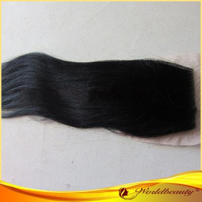 China Remy Yaki Human Hair Top Closure 14 Inch With Tangle Free for sale