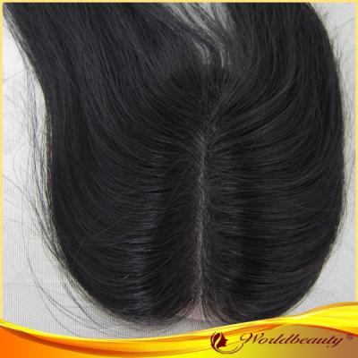China Remy 1# Straight Human Hair Top Closure 16 Inch With No Shedding for sale