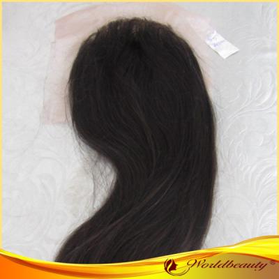 China 18 Inch Smooth / Shiny Human Hair Top Closure With Natural Color for sale