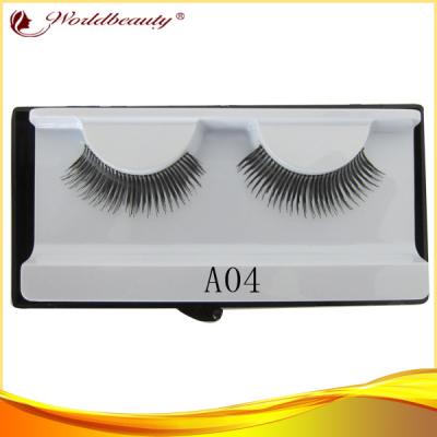 China PBT Fiber Soft Black Band Natural False Eyelashes 100% Handmade for sale