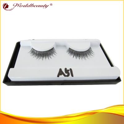 China A51 PBT Fiber Natural False Eyelashes With Soft Black Band for sale