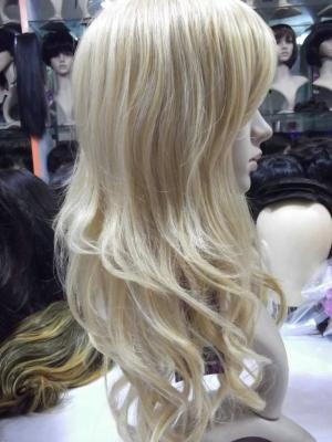 China Long Blonde Heat Resistant Synthetic Full Lace Wigs Body Wave Style for sale