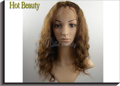 China 4# No Shedding Human Hair Full Lace Wig , Virgin Indian Human Hair Wig for sale