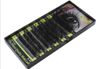 China 8 / 10 / 12 / 14 mm Mix Size Human Hair Eyelash Extensions With 12 Rows for sale
