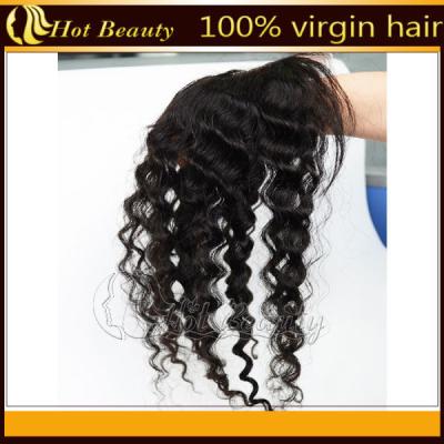 China Deep Curly Lace Top Closure Chinese Human Hair Natural Color Tangle Free for sale