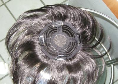 China Customized Gray Swiss Lace Top Closure Toupee , Chinese Human Hair Toupee for sale