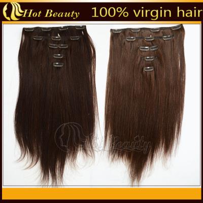 China Straight Human Real Hair Clip In Hair Extensions no shedding for Thin Hair for sale