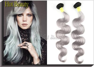China Silver Grey 100 Virgin Brazilian Hair Bundles , Grade Deep Wave Human Hair 6a Weft for sale