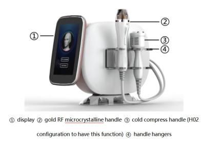 Cina Portatile oro Rf frazionato Microneedle Machine Face Lifting dispositivo di rimozione delle rughe Stringimento della pelle con martello freddo in vendita