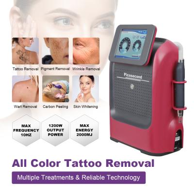 China Draagbare 755nm Picolaser Tatoo Remover Q Switch Nd Yag Picosecond Laser Tattoo Removal Machine Te koop