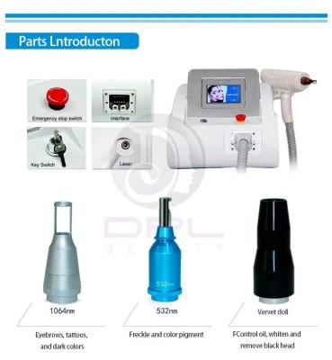 China Q-Switched Nd Yag Laser 1064 1320 532 nm remoção de tatuagens peeling de carbono máquina de beleza portátil à venda