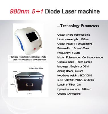 Cina 2021 Macchina per la rimozione vascolare laser 5 in 1 delle vene del ragno 980 nm in vendita