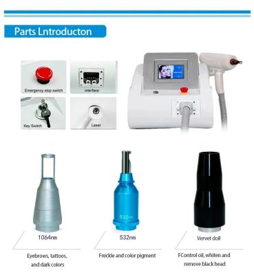 China Draagbare Picosecond Q Switch Nd Yag Laser Brow Tattoo Removal Huidverwittering Pore Shrink1320Nm 1064Nm Schoonheidsmachine Te koop