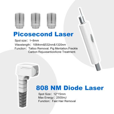 Cina Fabbrica cinese 2 in 1 Pico Laser Tattoo Removal e 808nm Diode Laser Hair Removal Machine in vendita