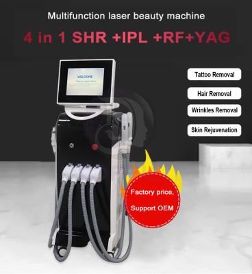 China Multifunctionele 4 in 1 Elight ipl opt rf nd Yag Laser Tattoo Removal IPL Haarverwijdering Schoonheidsmachine Te koop