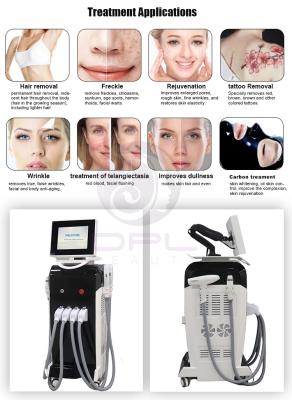 China Multifunctionele 4 in 1 Elight ipl opt rf nd Yag Laser Tattoo Removal IPL Haarverwijdering Schoonheidsmachine Te koop