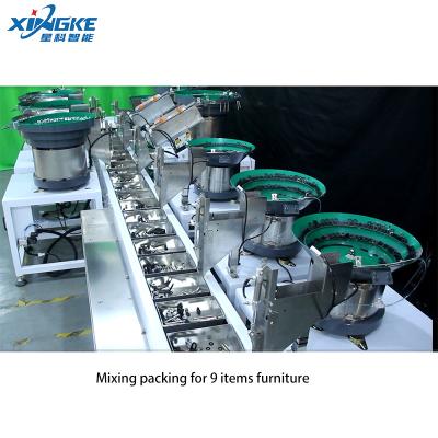 China 9 Vibrations Bowl Stations Screws Bolts Nuts Washers Mixing Bagging Bag Automatic Packaging Machine for sale