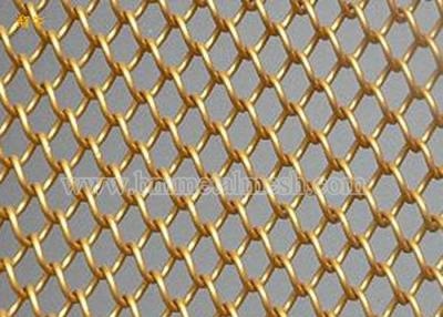 China Gold Metallic Architectural Metal Mesh Fabric Drapery Curtains Durability for sale