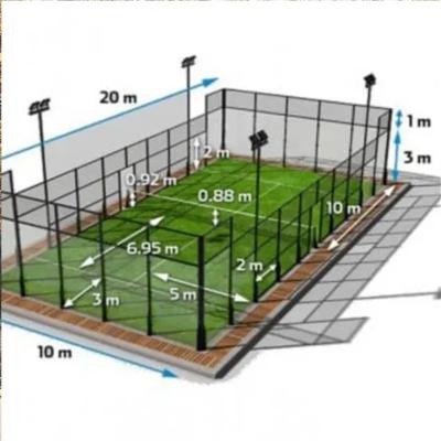 China Custom Padel Court Fencing 33Ft x 66 Ft for sale