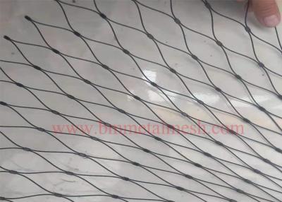 China Black Oxide Stainless Steel Wire Rope Net 304 316 Hand Woven Flexibe for sale