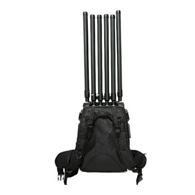 Cina 50W 70W Backpack Drone Jammer 400MHz 800MHz 1.2G 2.4G 5.2G 5.8G Anti FPV in vendita