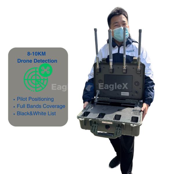 Quality 25MHz~6GHz All Bands Suitcase Detection FPV Drone Detector For Concert, Police, for sale