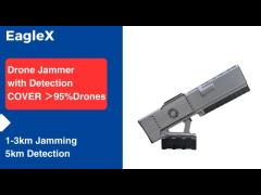 Handheld Draagbare Drone Defense Device 1-3KM FPV Drone Jammer Met 5KM Detection Detector