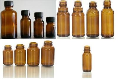 China Custom Clear / Amber, Medical, Pharmaceutical Screw Glass Bottles AM-MGB for sale