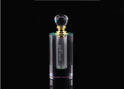 China Engraving Surface Refillable Glass Perfume Bottle , Glass Perfume Round Bottle for sale